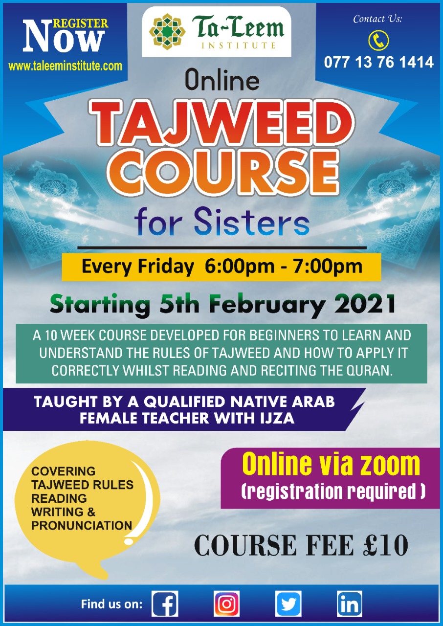 Adult’s Courses – Taleem Institute
